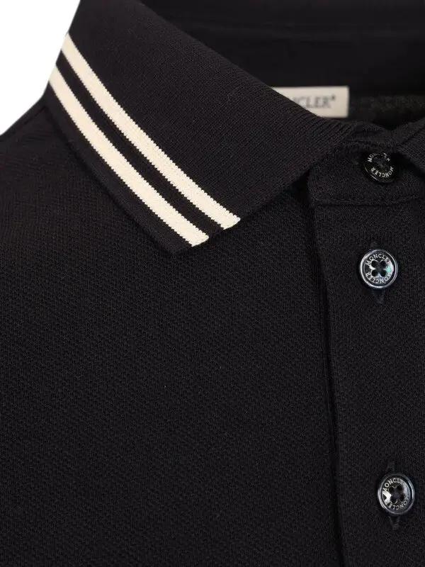 Moncler Piqué Polo Shirt - Black