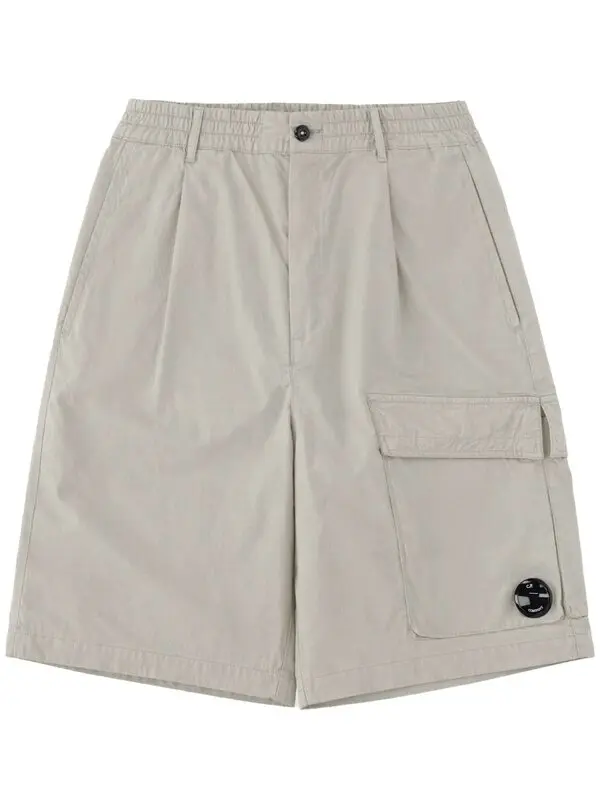 C.P. COMPANY Cargo Shorts With Logo Patch - Gray