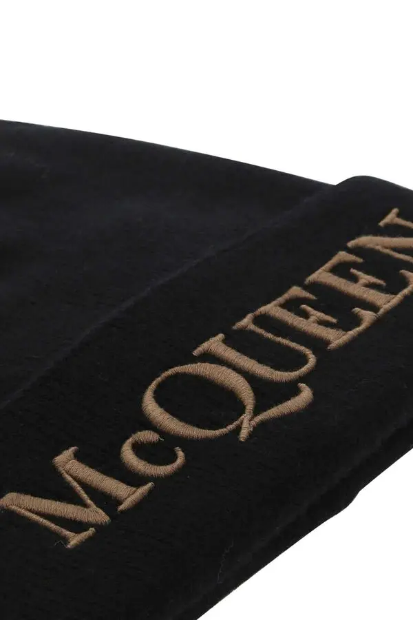 Alexander McQueen Cashmere Beanie Hat - Black