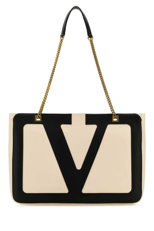 Valentino Garavani Sand Leather Medium Viva Superstar Shopping Bag - Brown