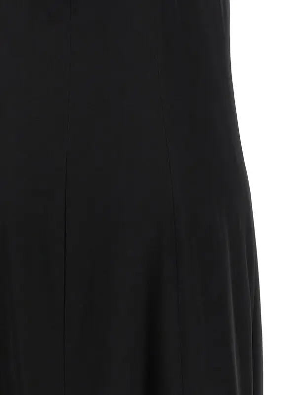 Peserico Pesatico Aurea Long Shiny Satin Dress With Rhinestone Embellishment
