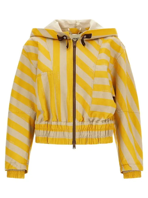 Fendi Pequin Striped Jacket - Yellow