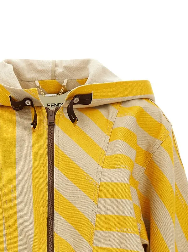 Fendi Pequin Striped Jacket - Yellow
