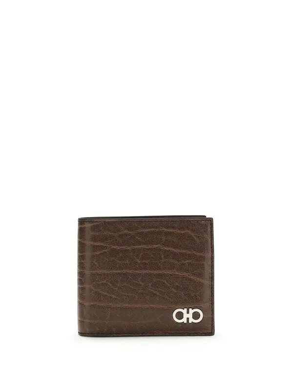 FERRAGAMO Calfskin Leather Wallet - Brown