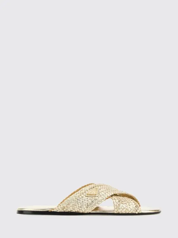 Prada Heeled Mules - Gold