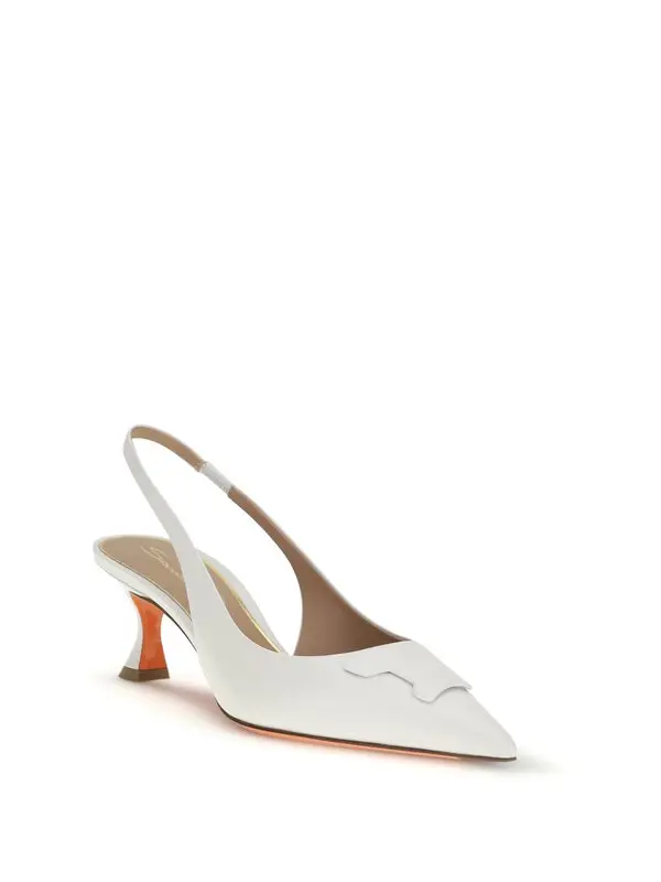 Santoni Taylor" Slingback Pumps - White
