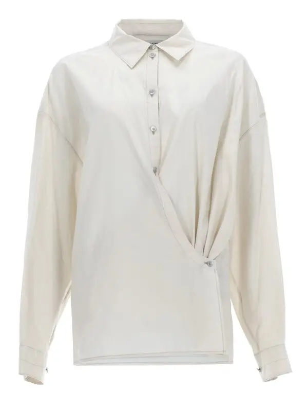 LEMAIRE Straight Collar Twisted Shirt - Cream