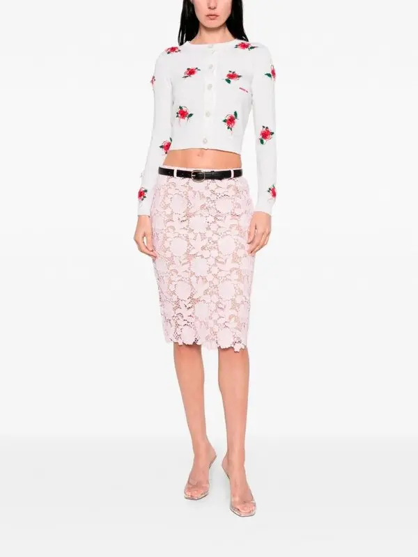 SELF-PORTRAIT Lace Midi Skirt - Multicolor