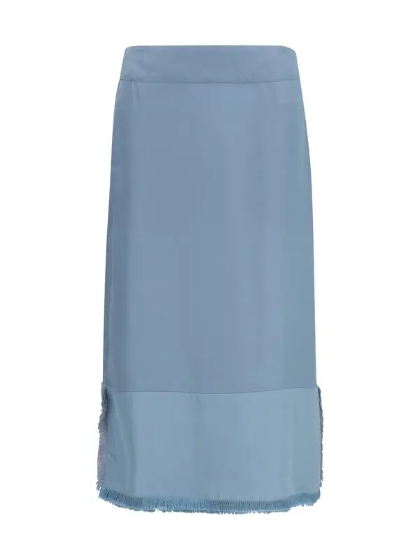 Bottega Veneta Midi Skirt With Slit And Tasseled Hem