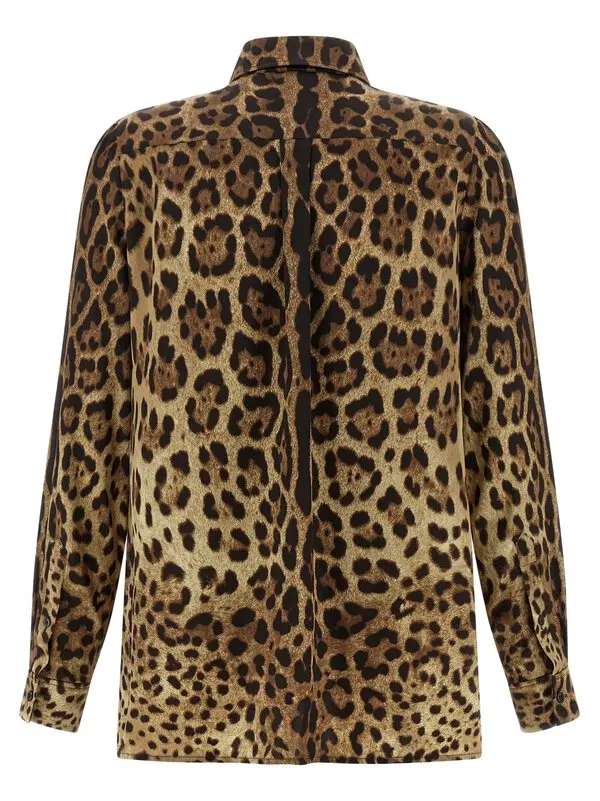 Dolce & Gabbana Leopard Print Silk Shirt - Brown