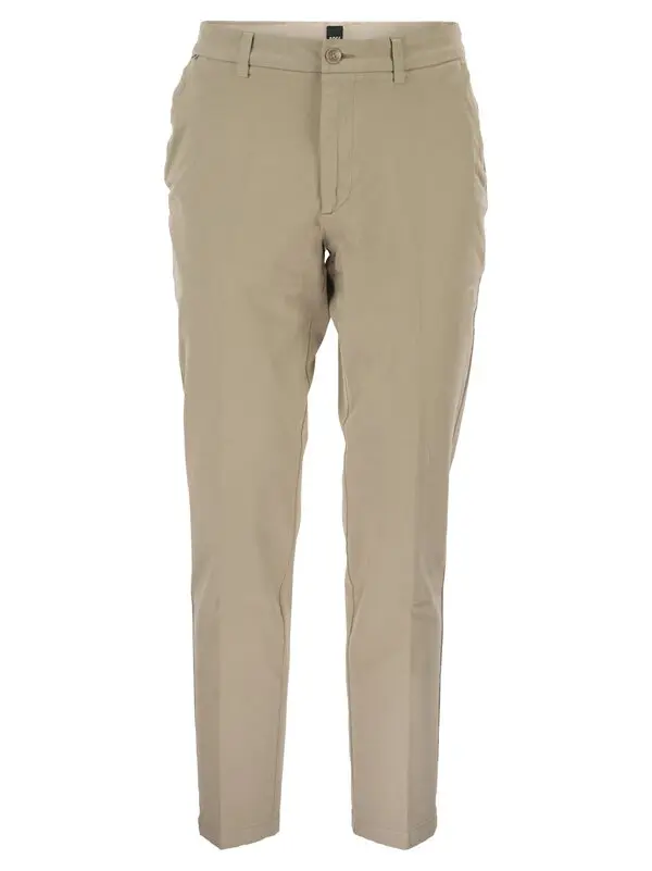BOSS Slim Fit Stretch Cotton Chino Trousers - Cream