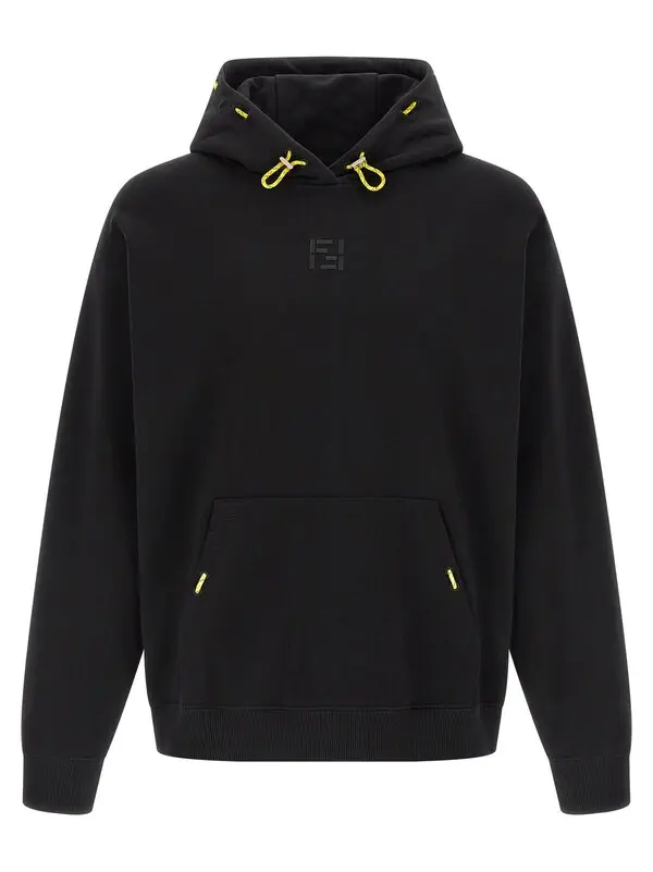 Fendi Cotton Hoodie With Ff Logo Embroidery