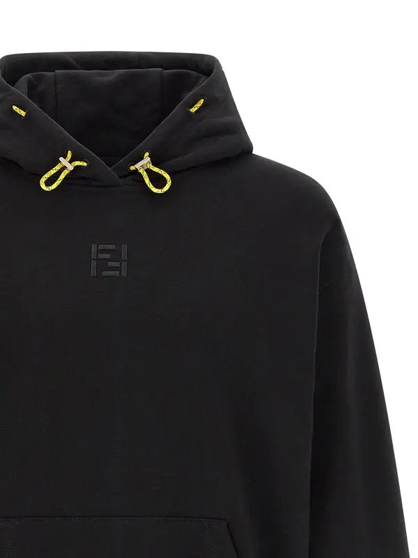 Fendi Cotton Hoodie With Ff Logo Embroidery