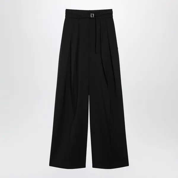 Sportmax Wide-leg Stretch-wool Trousers - Black