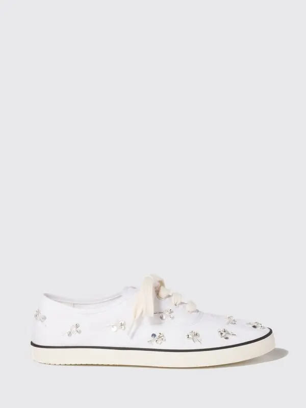 Miu Miu Embellished Canvas Sneakers