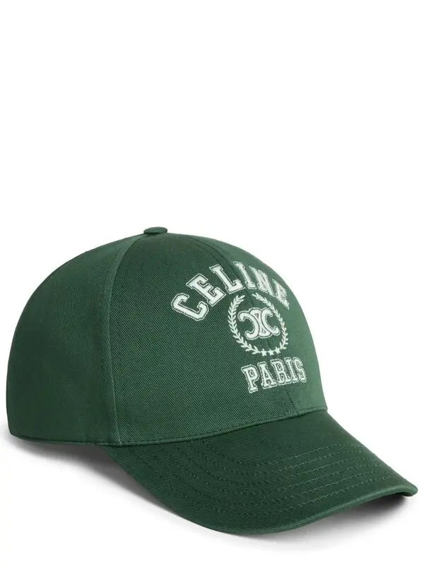 Celine Baseball Cap With Logo - Green