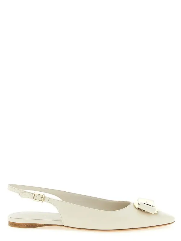 FERRAGAMO Zelmy Nappa Slingbacks - Cream