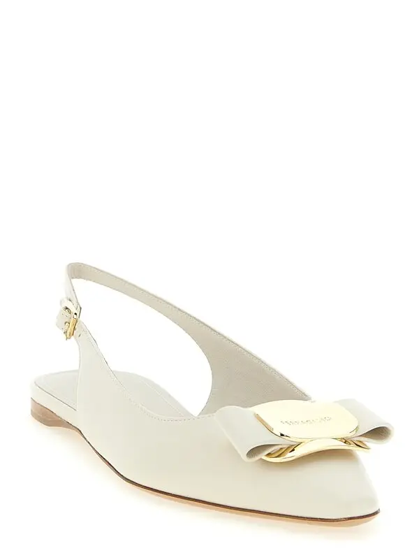 FERRAGAMO Zelmy Nappa Slingbacks - Cream