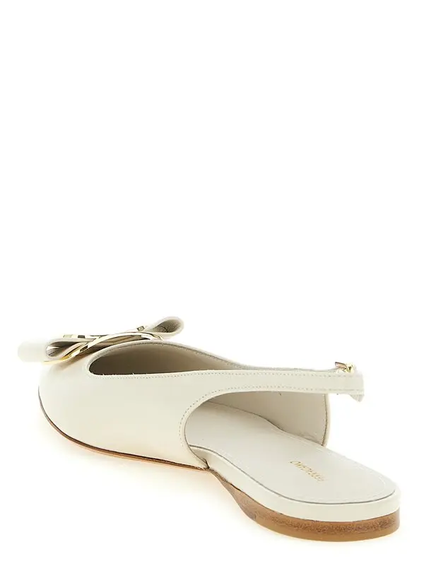 FERRAGAMO Zelmy Nappa Slingbacks - Cream