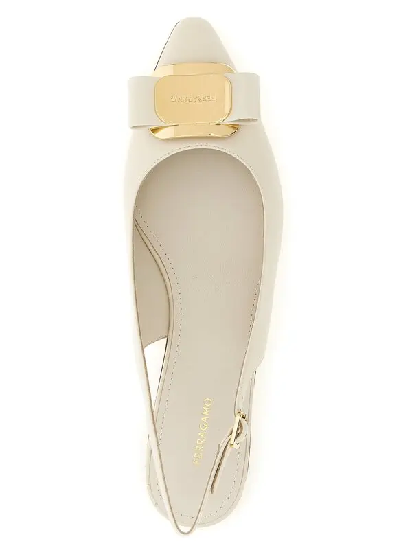 FERRAGAMO Zelmy Nappa Slingbacks - Cream