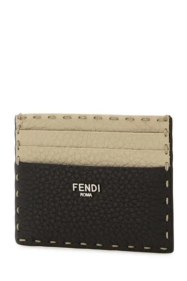 Fendi Two-tone Leather Sellerie Card Holder - Multicolor