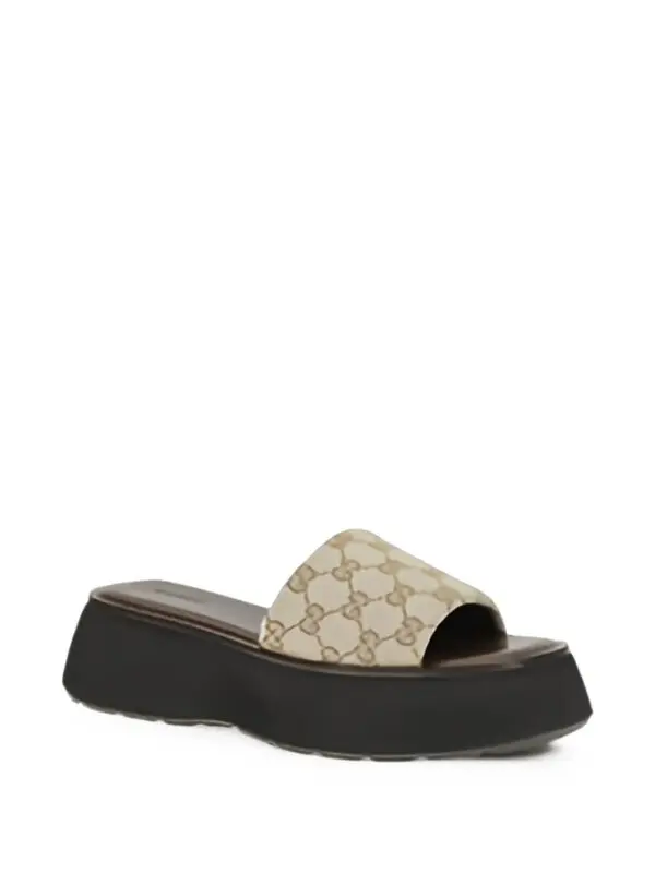 Gucci Horsebit Denim Slides - Multicolor