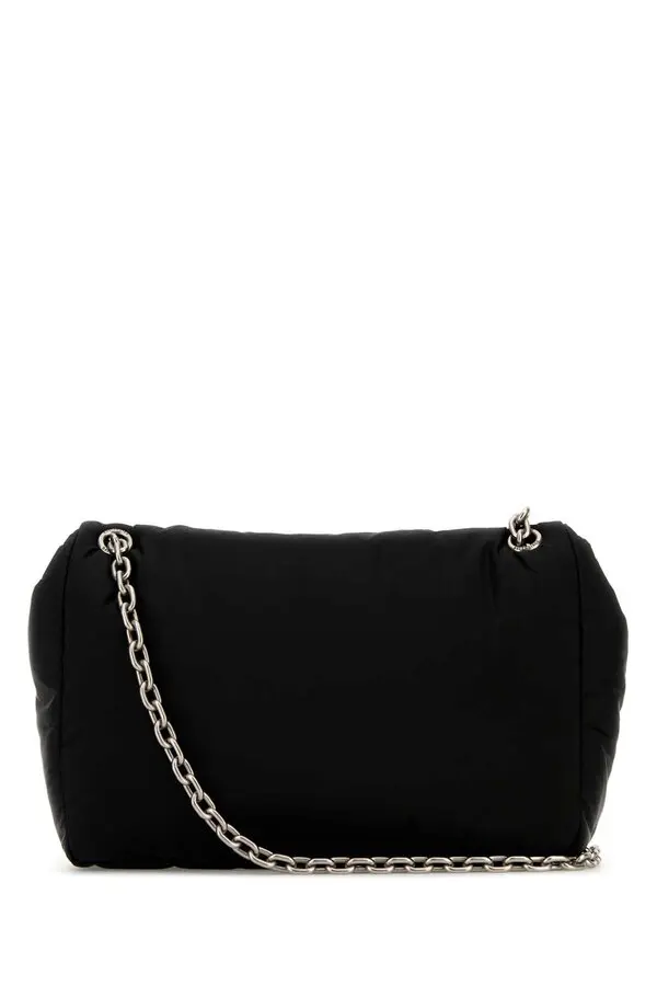 Balenciaga Black Nylon Monaco Shoulder Bag With Silver Metal Finishing - Multicolor