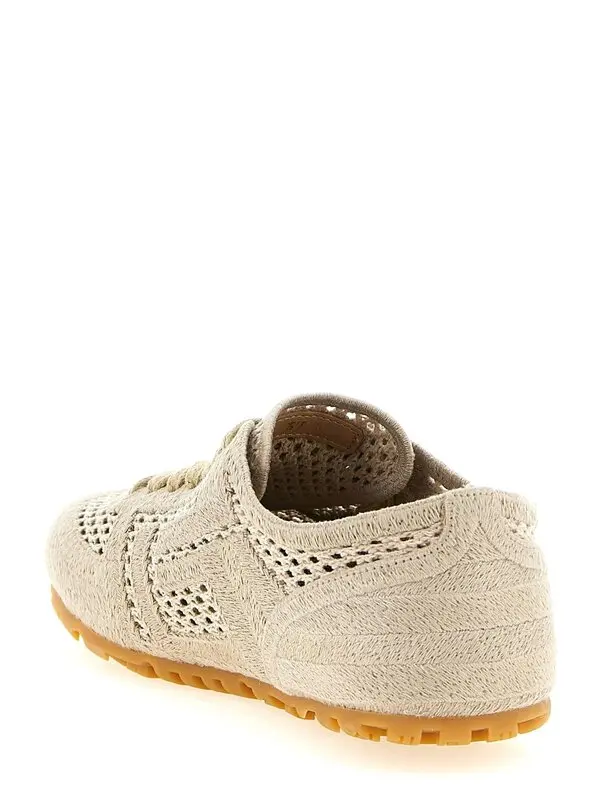 Balmain Racer 45 Macramé Sneakers - Cream