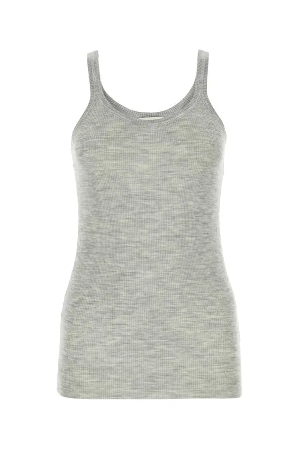 Bottega Veneta Ribbed Wool Tank Top - Gray
