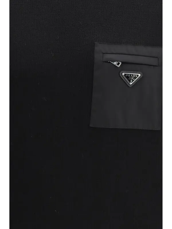 Prada Virgin Wool Sweater With Chest Pocket