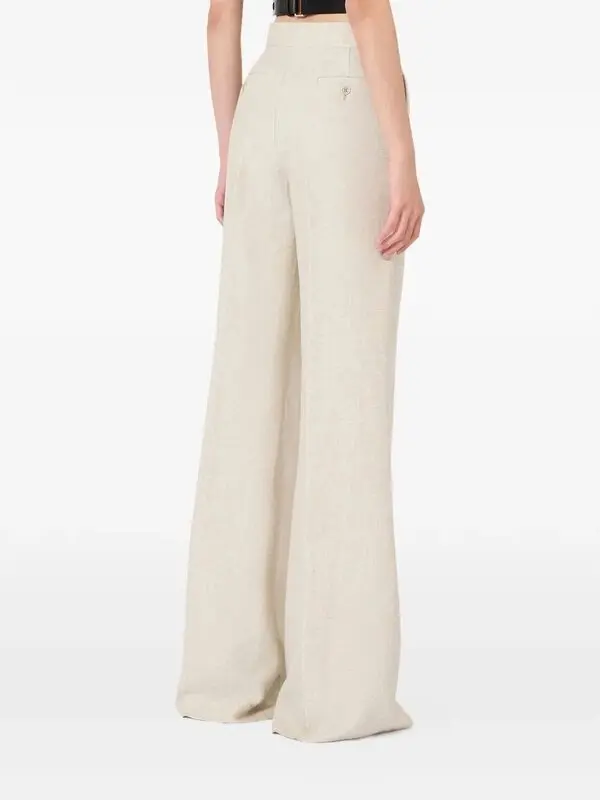 Max Mara Linen Wide Leg Trousers - Multicolor