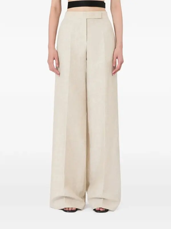 Max Mara Linen Wide Leg Trousers - Multicolor