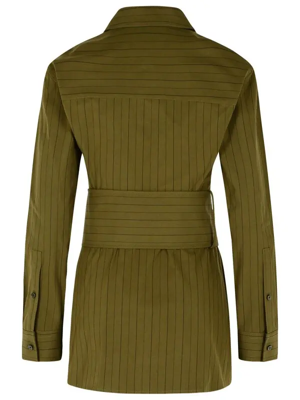 Burberry Cotton Mini Dress With Buckle Belt