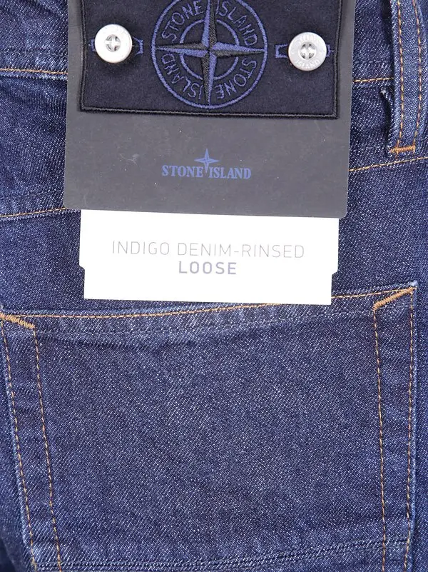 Stone Island Loose Fit Denim Jeans - Blue