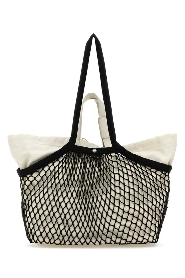 Balenciaga Two-tone Canvas And Mesh Shopping Bag - Multicolor