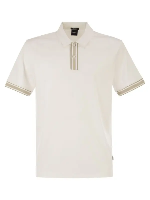 BOSS Cotton Polo Shirt With Contrast Placket