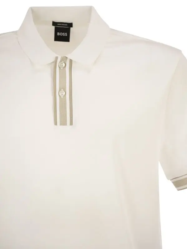 BOSS Cotton Polo Shirt With Contrast Placket