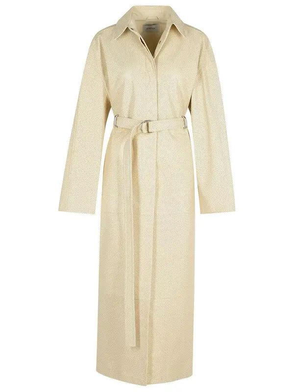 Sportmax Ivory Leather Trench Coat - Cream