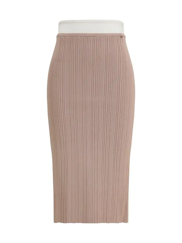 DIESEL® M-zinia Ribbed Knit Midi Skirt - Pink