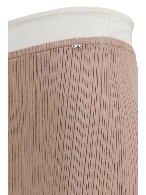 DIESEL® M-zinia Ribbed Knit Midi Skirt - Pink