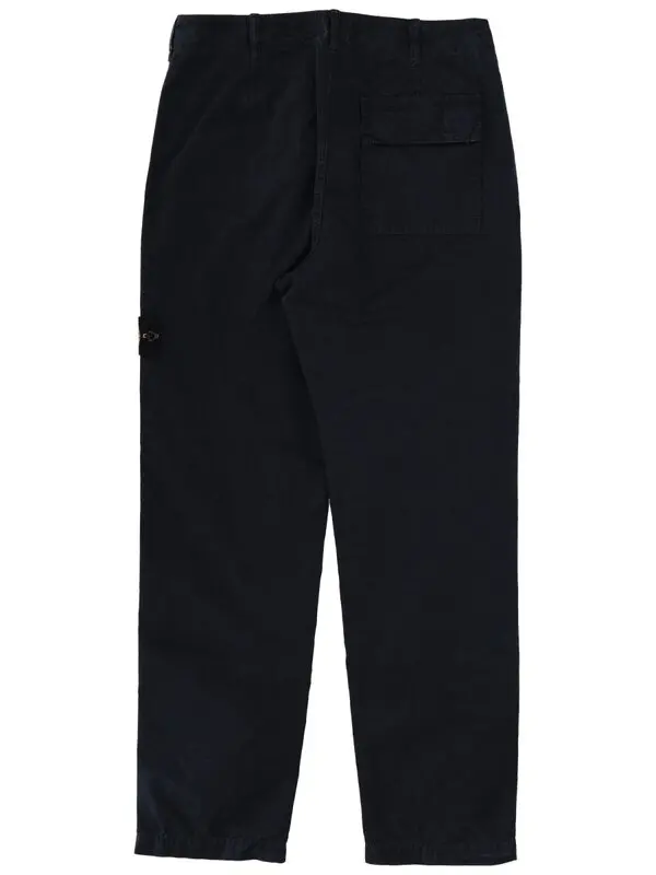 Stone Island Logo Patch Cotton Pants - Blue