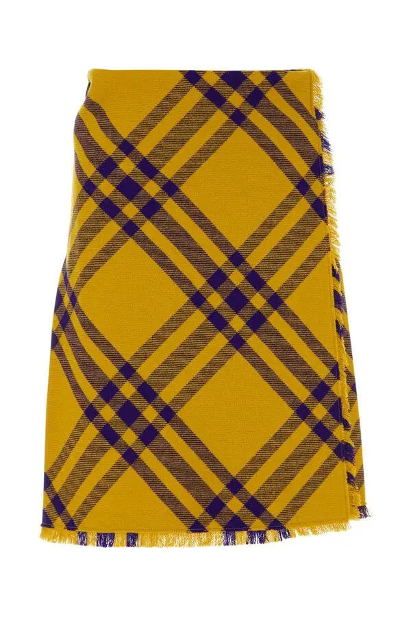 Burberry Embroidered Wool Skirt - Multicolor