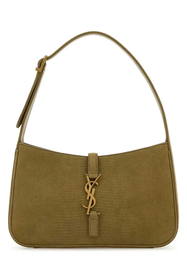 Saint Laurent Le 5 À 7 Suede Shoulder Bag - Green