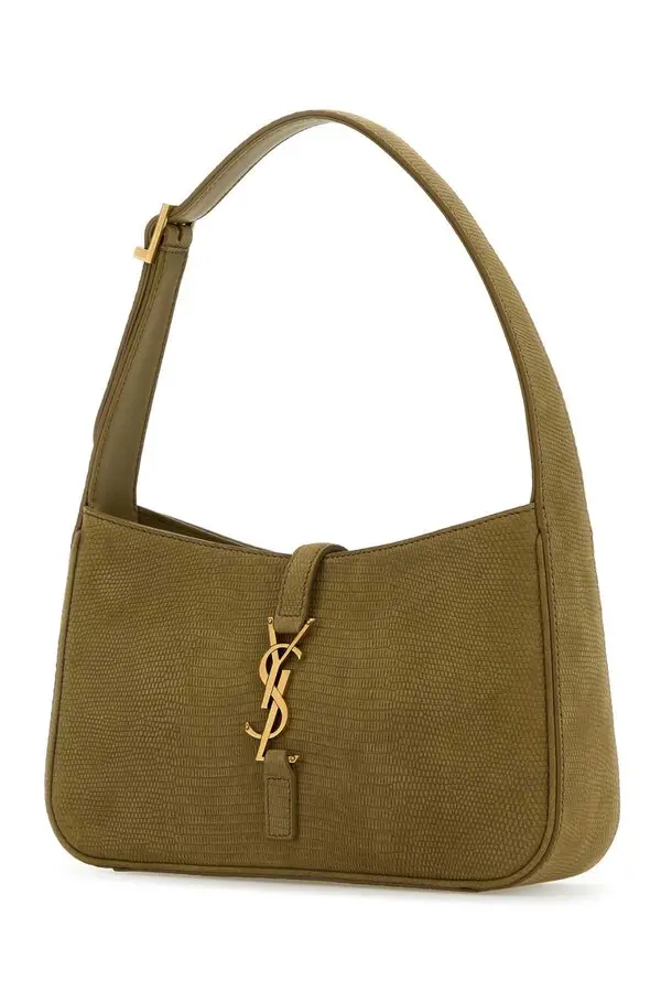 Saint Laurent Le 5 À 7 Suede Shoulder Bag - Green