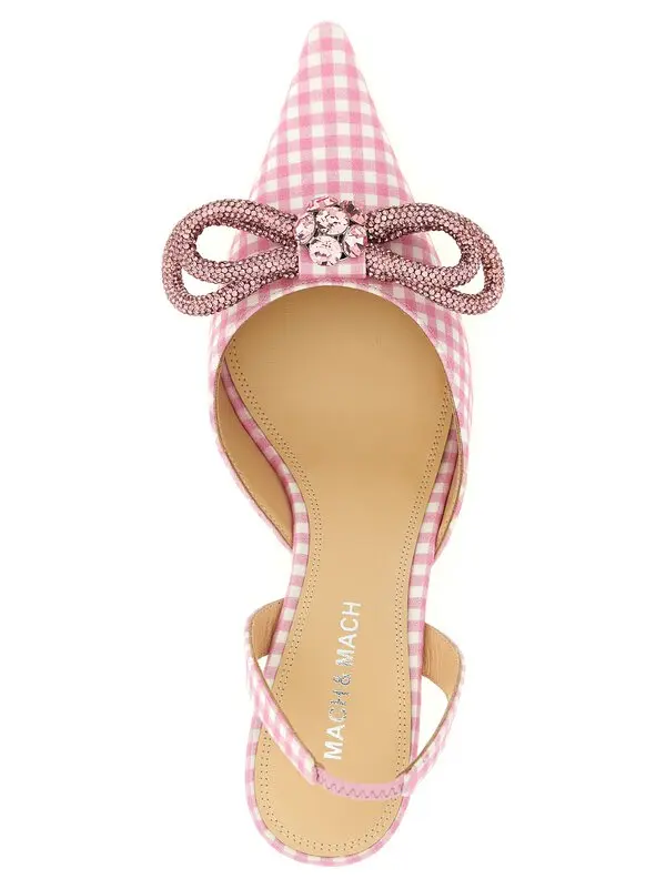 MACH &AMP; MACH Mach & Mach Vichy Double Bow Slingback Heels