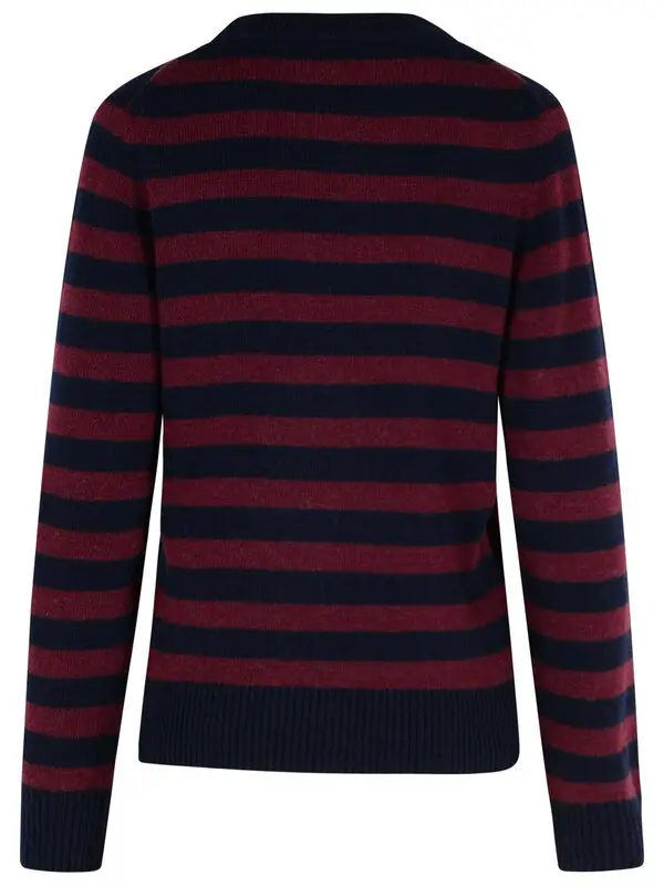 GANNI Multi Wool Blend Poodle Graphic Striped Sweater - Multicolor
