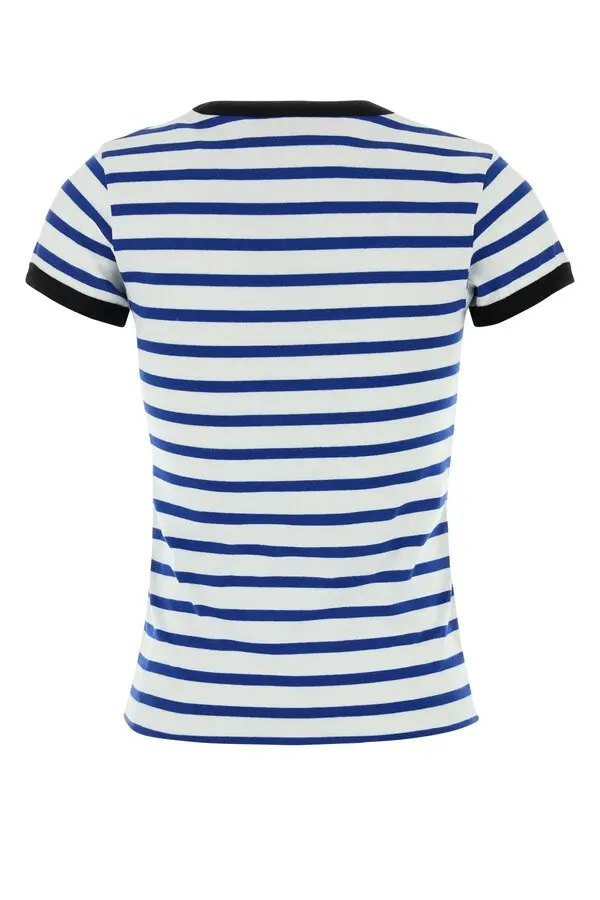Valentino Garavani Striped Cotton T-shirt With Embroidery