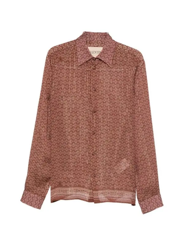 Valentino Garavani Silk Shirt With Geometric Print