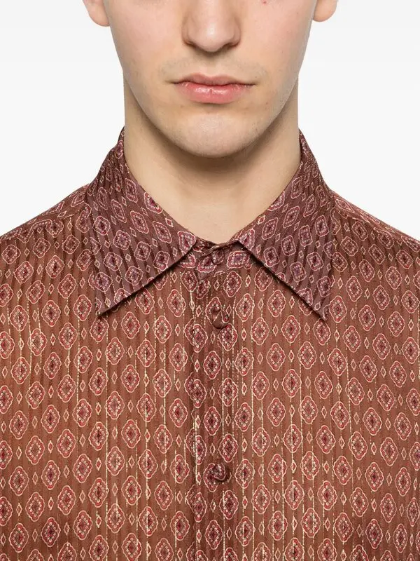 Valentino Garavani Silk Shirt With Geometric Print