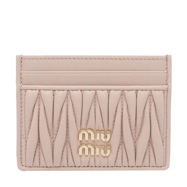 Miu Miu Logo Matelasse' Cards Holder - Pink